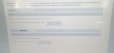 Solved Sat Scores The National Average For Mathematics On A