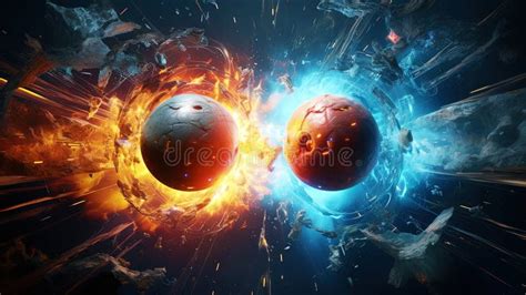 Subatomic Proton Particle Collision Nuclear Fusion Concept Stock Image
