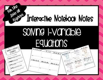 Solving Variable Equations Notes GSE Algebra Unit TPT
