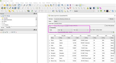 how to add gps points from a csv excel file to a qgis project