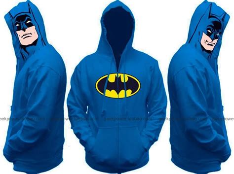 Blue Batman Hoodie Sweatshirts Thick Warm Winter Marvel Dc Geek Biology