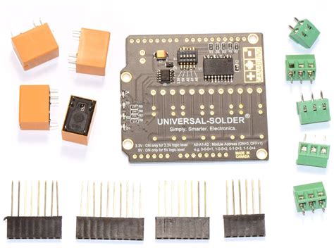 Canaduino 4 Ch I2c Relay Shield Diy Kit For Arduino Stackable Canaduino®