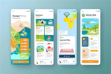 Modern Mobile Application For Travel Flat Design Premium Ai Generated