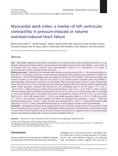 Pdf Myocardial Work Index A Marker Of Left Ventricular Contractility