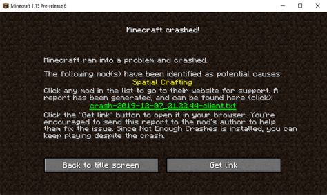 Not Enough Crashes Fabric Minecraft Mods Curseforge
