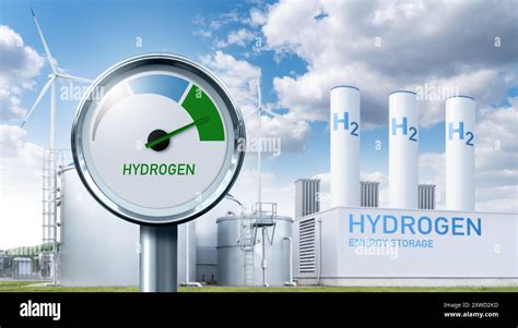 Hydrogen Factory With Energy Storage Concept Green Hydrogen Production
