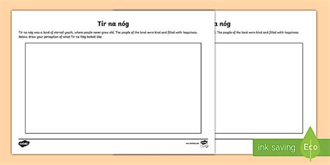 Drawing The Land Of Tír Na NÓg Worksheet Worksheet