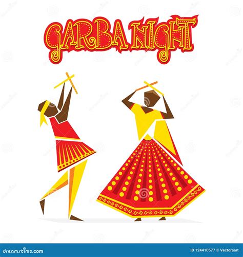 Celebrate Navratri Festival With Dancing Garba Design Stock Vector Illustration Of Celebrate