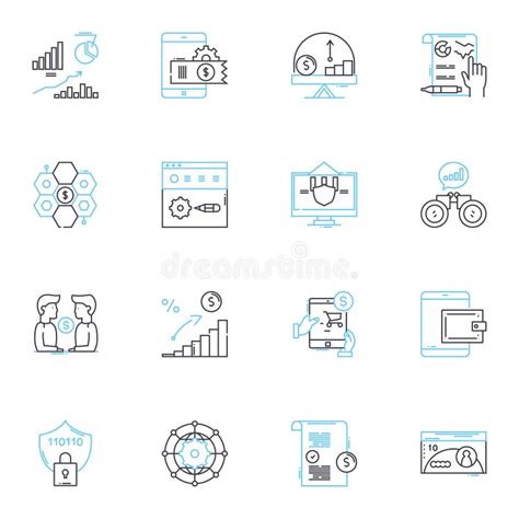 Business Strategy Linear Icons Set Planning Execution Analysis