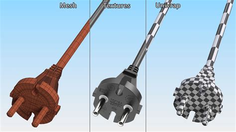Enchufe Eléctrico Tipo E Negro Rigged Para Cinema 4d Modelo 3d 29