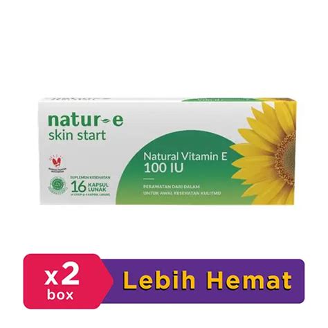 Natur E Skin Start Natural Vitamin E 100 IU 2 Box 16 Kapsul Box