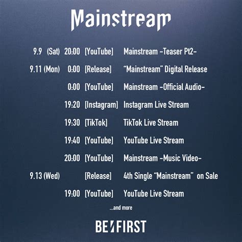 20230911金 Befirst「mainstream」先行配信、mv公開が決定 Befirst