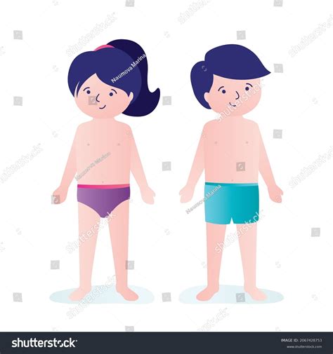 Parts Body Naked Female Male Character Stock Vector Royalty Free