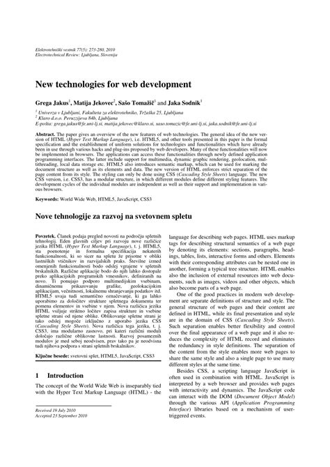 Pdf New Technologies For Web Development