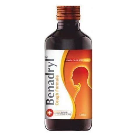General Medicines Benadryl Liquid Dry Cough Syrup Recommended For As