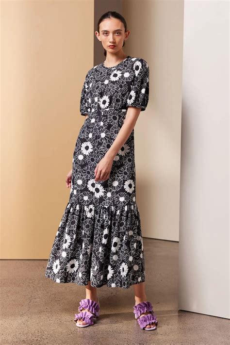 Kate Sylvester Summer Dress Black Rossellini Shine