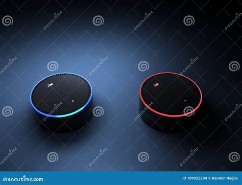 D Rendering Of Amazon Echo Voice Recognition System Stock Illustration Illustration Of