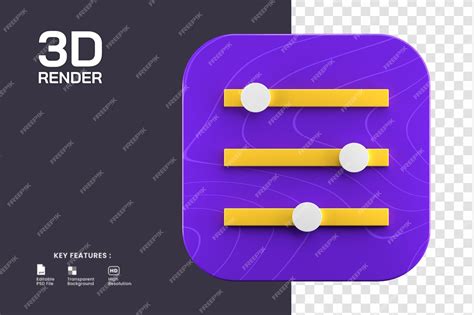 Premium Psd 3d Render Of Configuration Icon Isolated Useful For