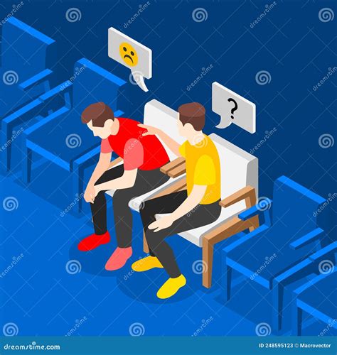 Caracteres De Empatía Fondo Isométrico Stock De Ilustración