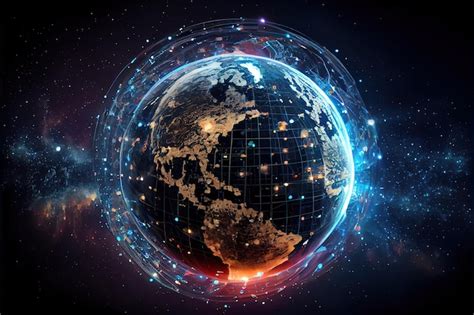 Premium Photo Futuristic Abstract Background The Earth Is Connected
