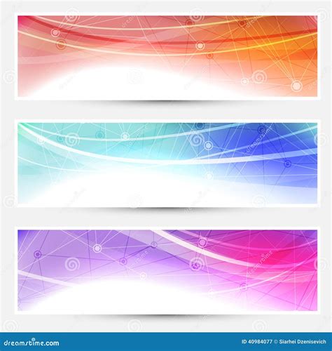 Collection Web Headers Footers Connection Stock Vector Illustration
