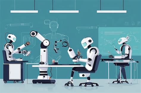 Illustrate A Robotics Lab With Students Developing Robotic Prosthetics