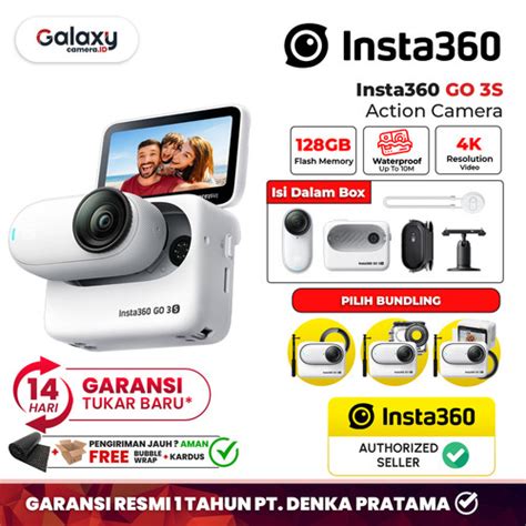 Promo Insta360 GO 3S Action Cam 4K Insta 360 GO3 S GO3S Tiny Camera Garansi Resmi 128GB Black
