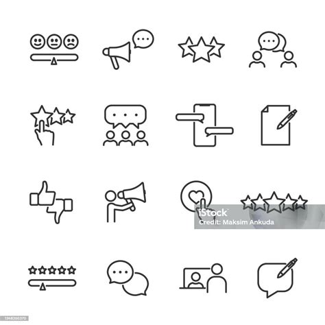 Vector Set Of Feedback Line Icons向量圖形及更多反饋圖片 反饋 圖示 外型 Istock