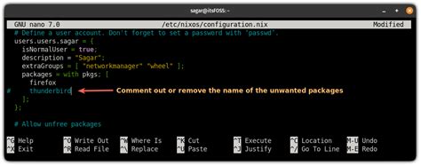install and remove packages in nixos