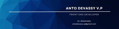 Anto Devassy Vp On Linkedin Portfolio Website Made Using Html Css