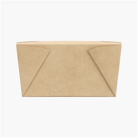 닫힌 크라프트 종이 테이크아웃 용기 3d 모델 다운로드 식품 포장 모형 On