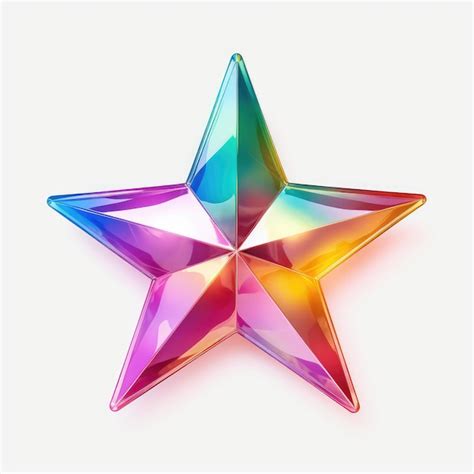 Premium Ai Image Shimmering Star Captivating Iridescent Clipart