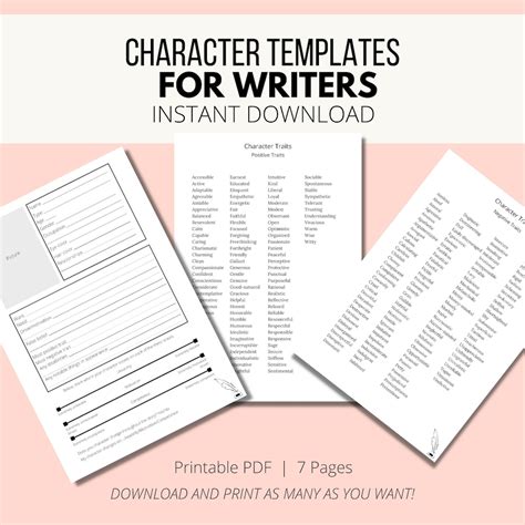 Character Outline Sheets Printable Template Positive And Negative