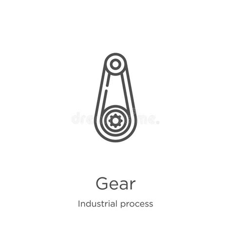 Gear Icon Vector From Industrial Process Collection Thin Line Gear
