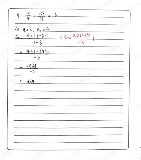 Solved Find The Sum Of The First 5 Terms Of The Geometric Sequence 4