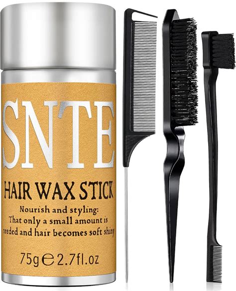 Slick Back Hair Brush Hair Wax Stick For Smooth Flyaways Tame Frizz