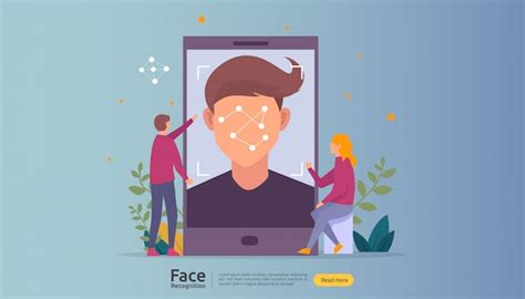 Premium Vector Face Recognition Data Security Design Facial Biometric Identification System