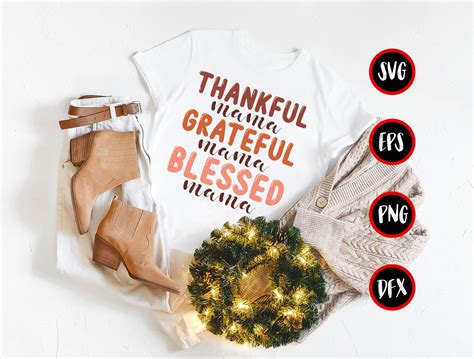 Thankful Mama Grateful Mama Blessed Mama Graphic By Xoxo Craft
