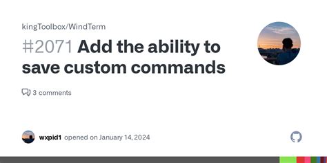 Add The Ability To Save Custom Commands · Issue 2071 · Kingtoolbox