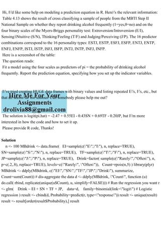Hi Id Like Some Help On Modeling A Prediction Equation In R Her Pdf
