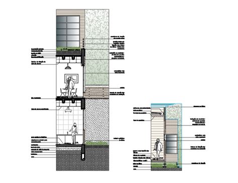 Office Building Facade And Side Cut Sectional Constructive Details Dwg File