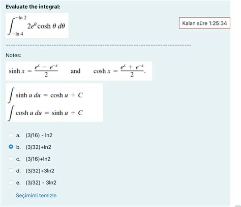 Solved Evaluate the integral ln ln eθcoshθdθ Notes Chegg