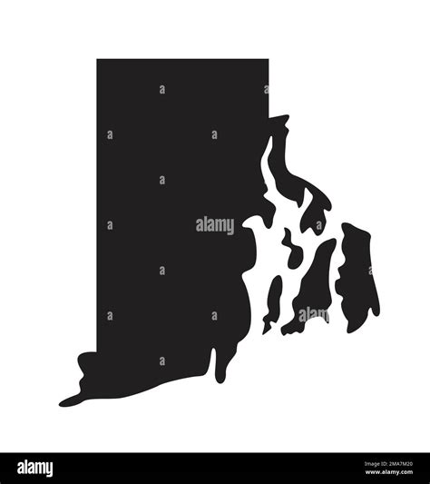 Rhode Island Ri State Shape Map Silhouette Outline Simplified USA