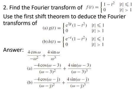 solved 2 find the fourier transform of f {6 1 12 t