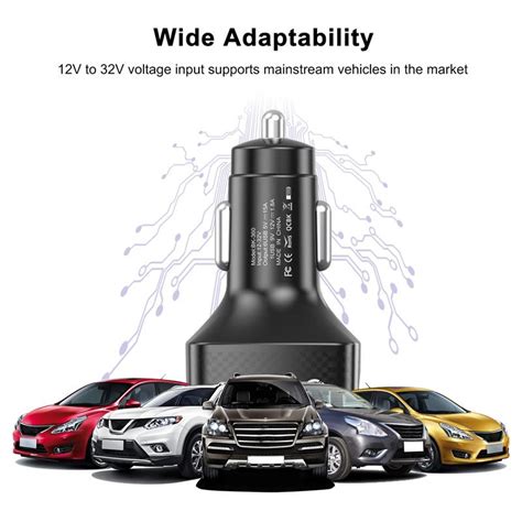 Купить USLION 6 портов USB Автомобильная зарядка 75 Вт Quick 15A Mini ...
