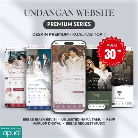 Jual Tema Premium Undangan Digital Website Pernikahan Undangan Online Web Foto Tanpa Foto