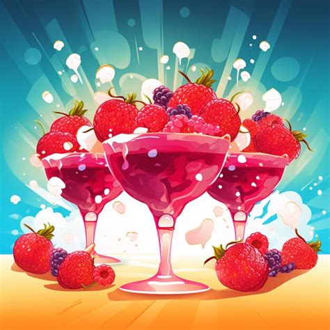 Premium Ai Image Sparkling Raspberry Parade