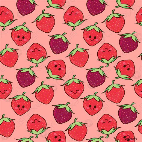 Cute Strawberry Character Pattern Stock Vector 3960327 Crushpixel