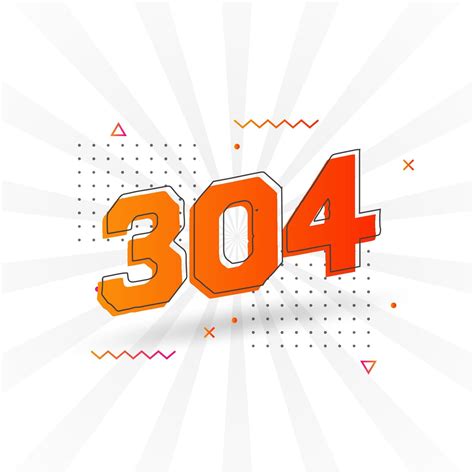 304 number vector font alphabet. Number 304 with decorative element ...