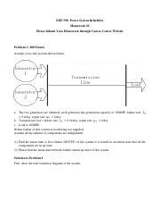 HW Soln Pdf EEE Power System Reliability Homework Please Submit Your Homework